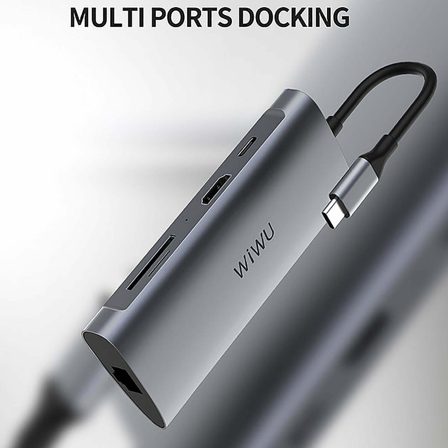 WIWU ALPHA 8 IN 1 USB-C HUB A831HRT - GRAY - AutoPlay